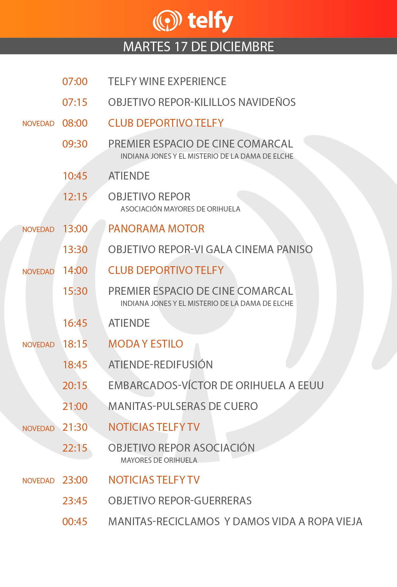 TELFY DICIEMBRE 17 programacion - Blog Telfy