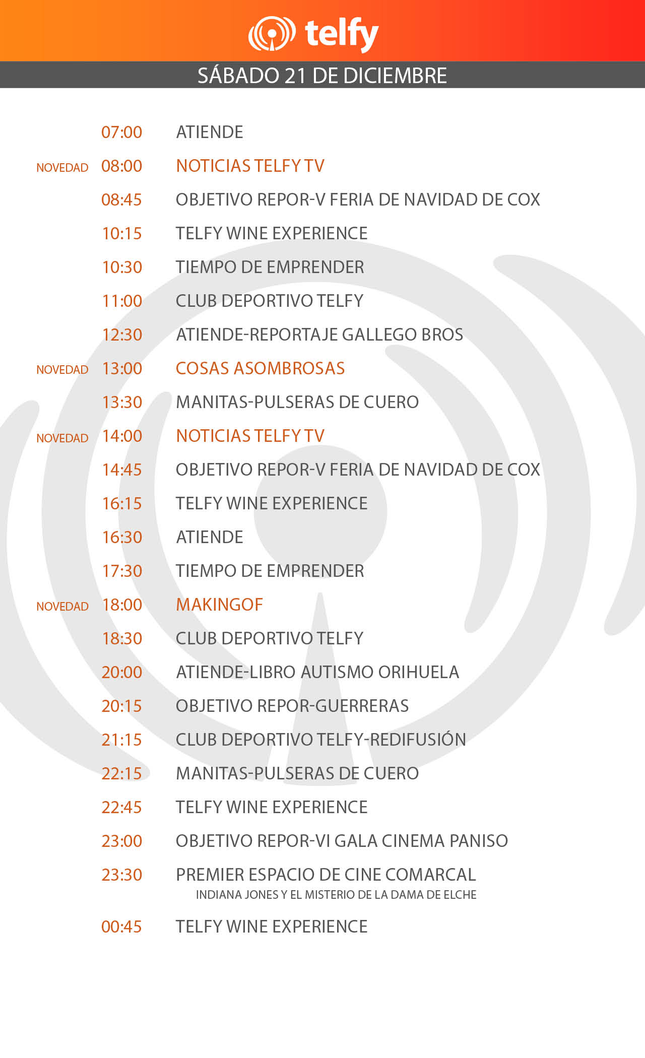 TELFY DICIEMBRE 21 programacion - Blog Telfy