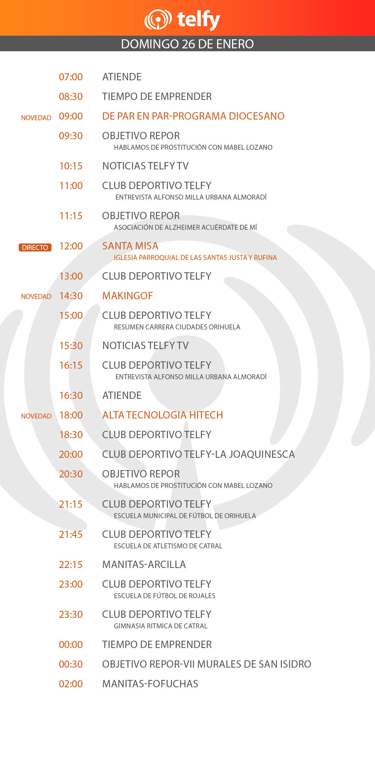 TELFY ENERO 2020 26 programacion - Blog Telfy