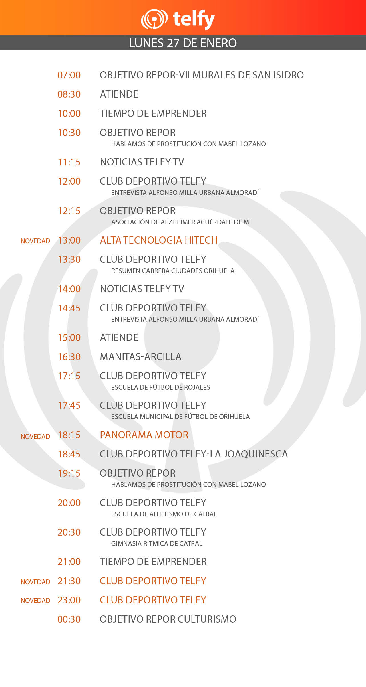 TELFY ENERO 2020 27 programacion - Blog Telfy