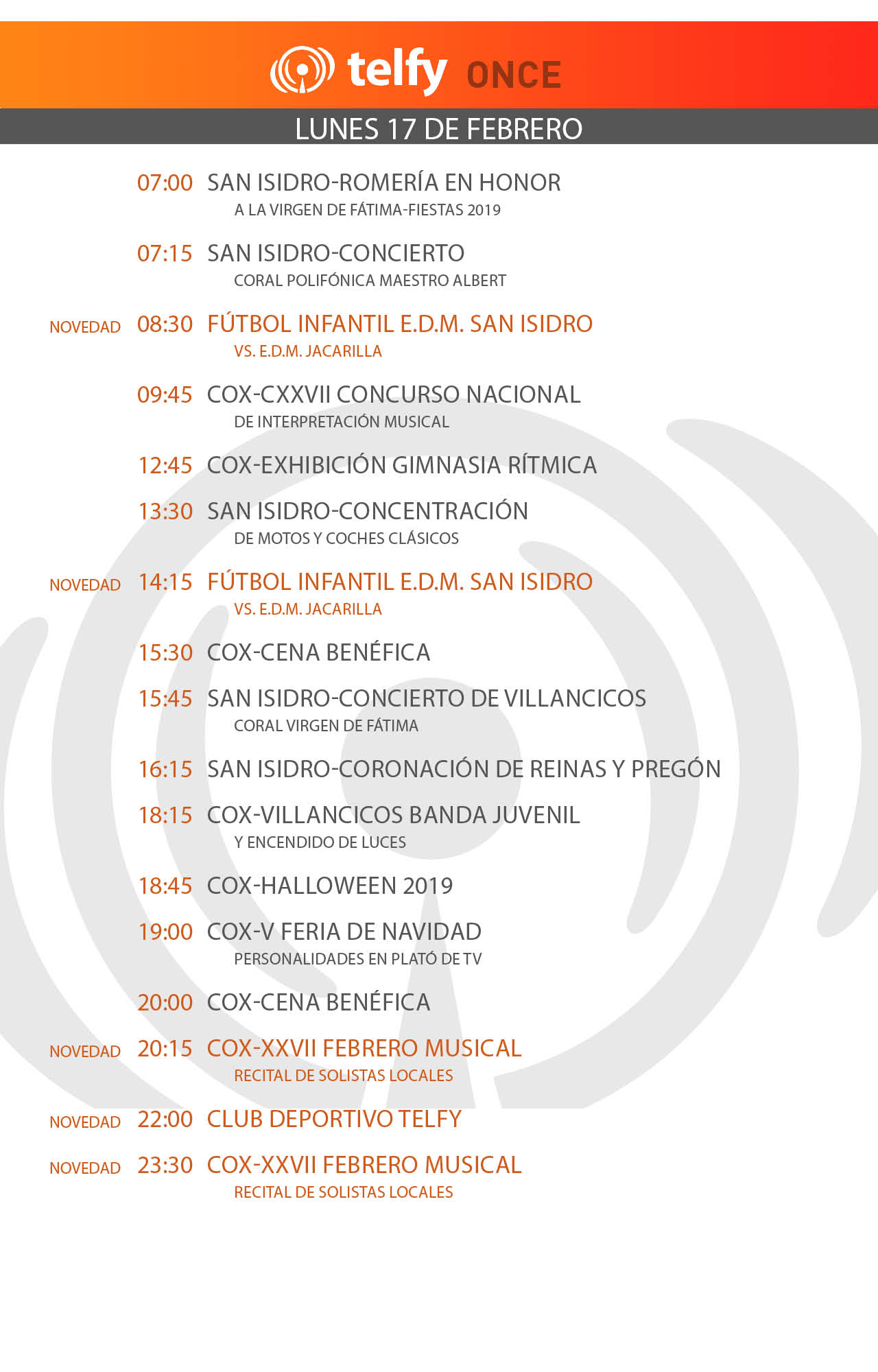 once FEBRERO 2020 17 programacion - Blog Telfy