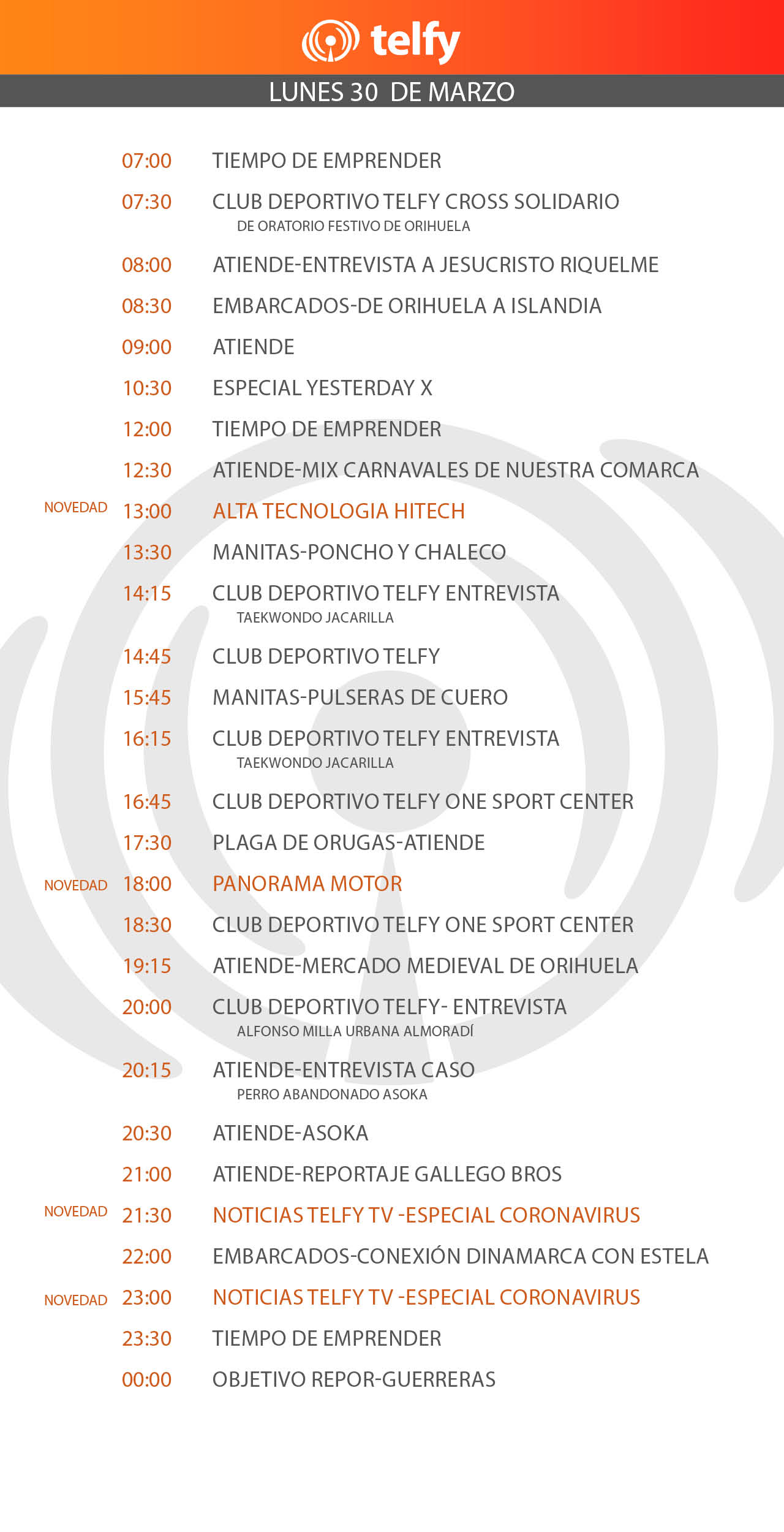 TELFY MARZO 2020 30 programacion - Blog Telfy