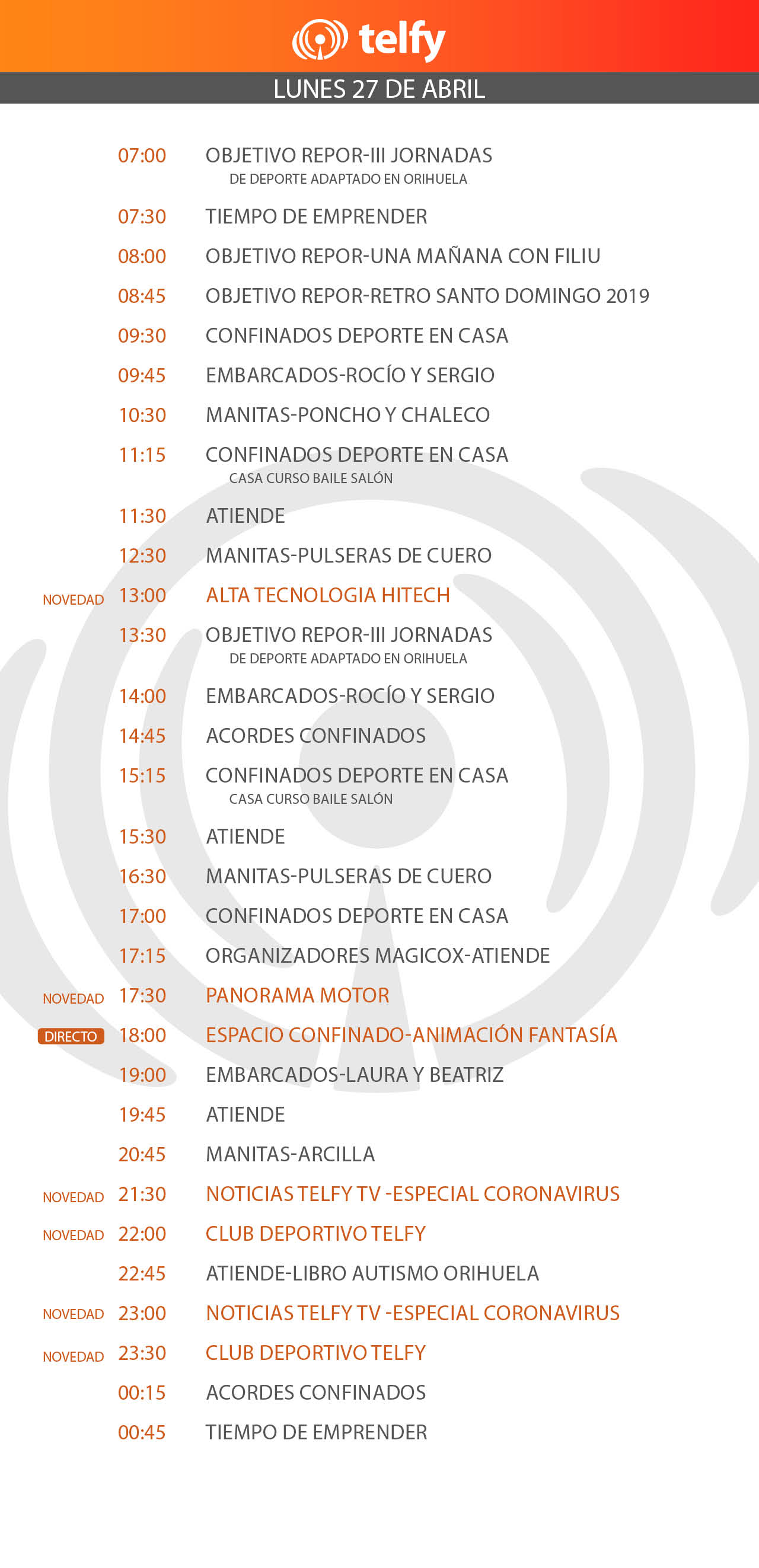 TELFY ABRIL 2020 27 programacion - Blog Telfy