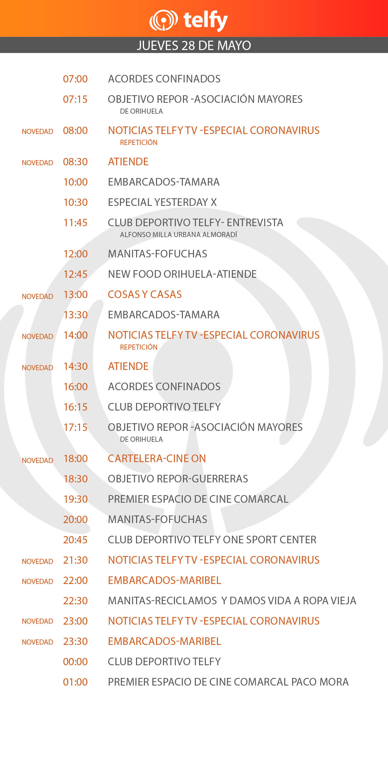 TELFY MAYO 28 programacion - Blog Telfy